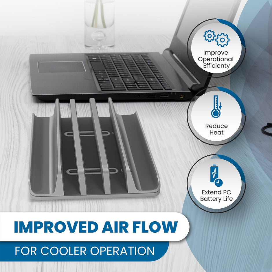 Multiple Laptop Holder Vertical - Grey