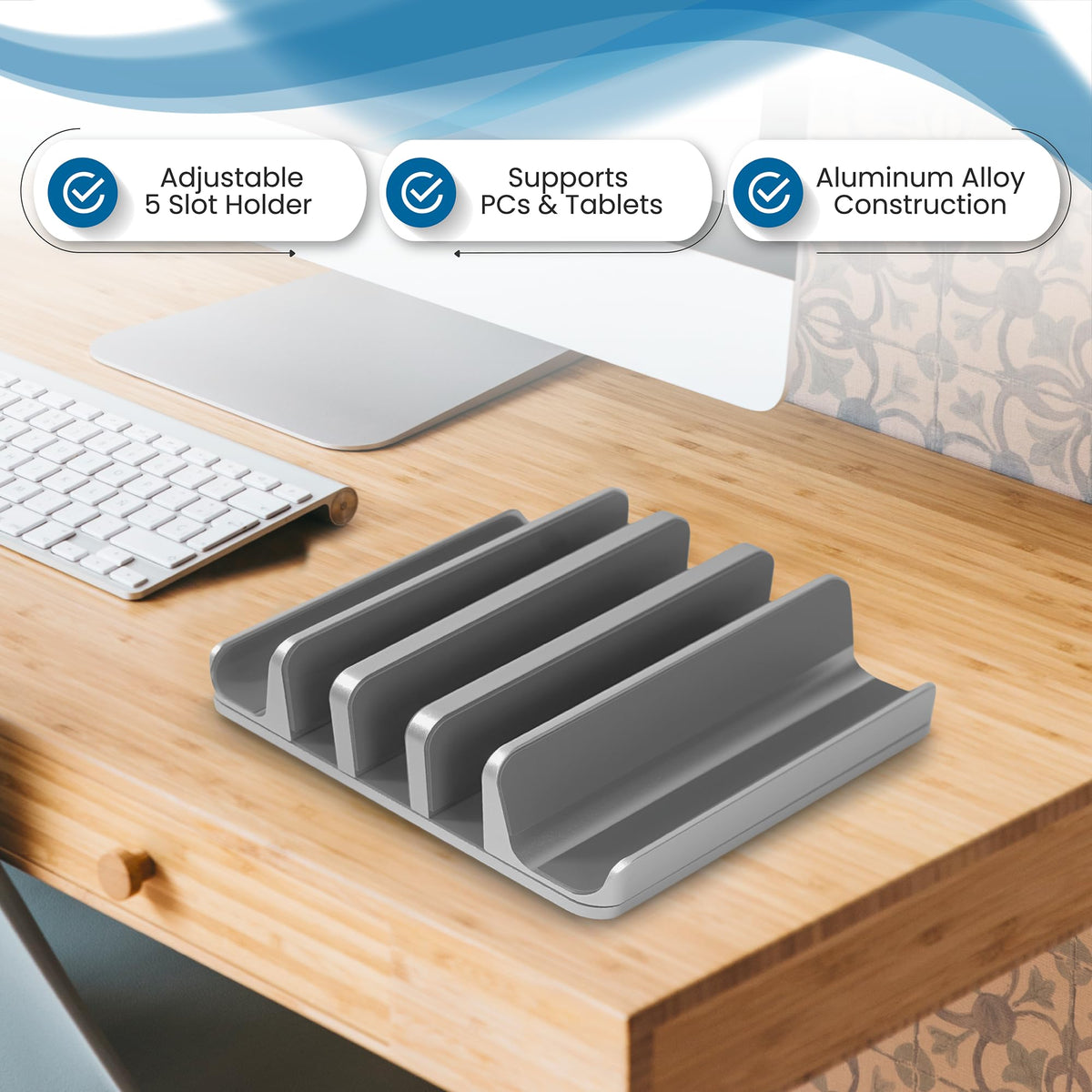 Multiple Laptop Holder Vertical - Grey